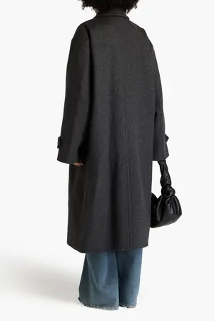 NILI LOTAN Georgio Double-breasted Brushed Wool-felt Coat