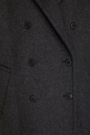 NILI LOTAN Georgio Double-breasted Brushed Wool-felt Coat