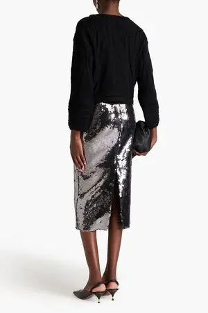 Alberta Ferretti Textured-knit Wool Sweater