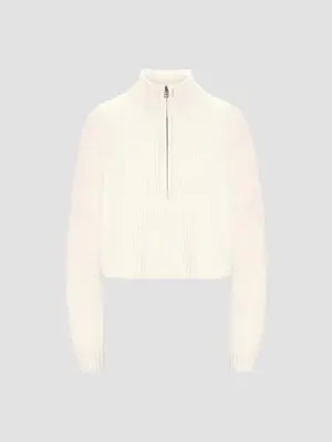 Staud Hampton Cashmere Crop Sweater - Ivory