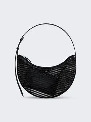 Alaïa Alaãa Demi Lune Fishnet Bag - Black