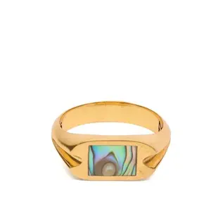 MAPLE Danny Signet Ring - Gold/abalone