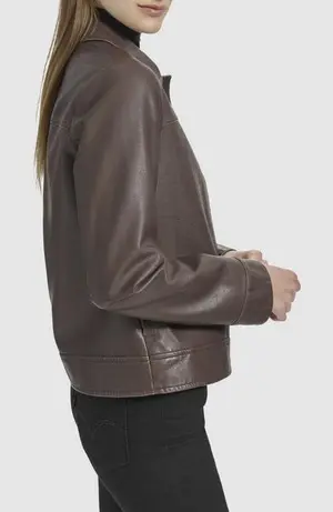 ANDREW MARC SPORT Vintage Washed Faux Leather Jacket