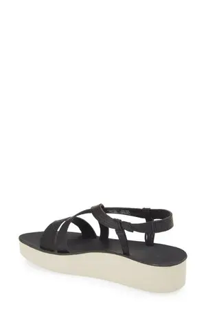 Olukai Onohi Strappy Platform Sandal - Black/white Sand