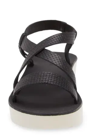 Olukai Onohi Strappy Platform Sandal - Black/white Sand