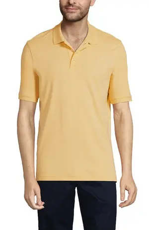 LANDS' END School Uniform Long Sleeve Interlock Polo Shirt - Maize