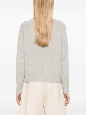 ALLUDE V-neck Virgin Wool-cashmere Cardigan - Grey