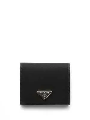 Prada Logo-plaque Bi-fold Wallet - Black
