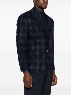 Eleventy Checkered Blazer - Blue
