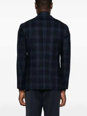 Eleventy Checkered Blazer - Blue