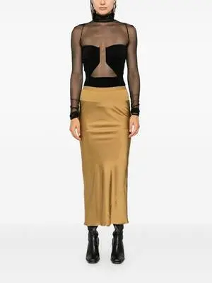 Rick Owens Calf Bias Skirt - Yellow
