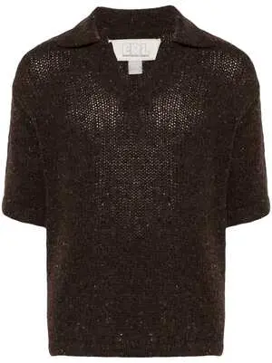 ERL Speckle-knit Polo Sweater
