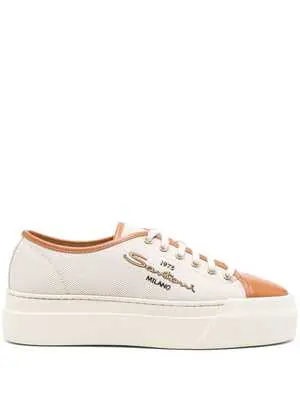 Santoni Canvas Platform Sneakers