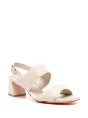 Santoni 60mm Double-strap Slingback Sandals - Neutrals