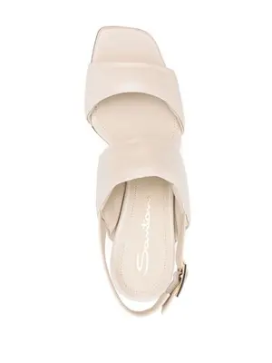 Santoni 60mm Double-strap Slingback Sandals - Neutrals