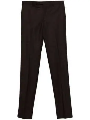 ROTA Checked Virgin Wool Trousers - Brown