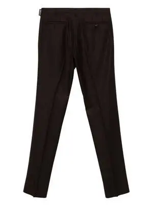ROTA Checked Virgin Wool Trousers - Brown