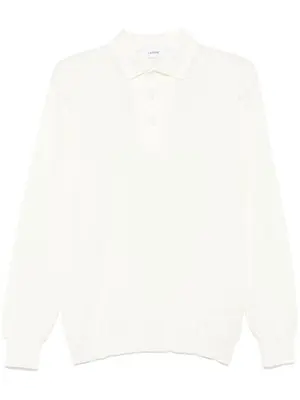 LARDINI Mélange Polo Shirt - White