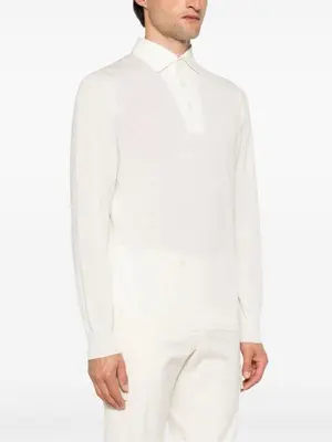 LARDINI Mélange Polo Shirt - White