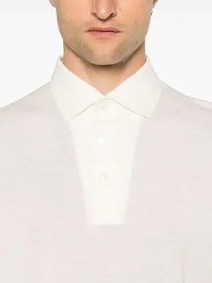 LARDINI Mélange Polo Shirt - White