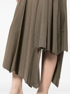 Rokh Ribbed Pleated Skirts - Brown