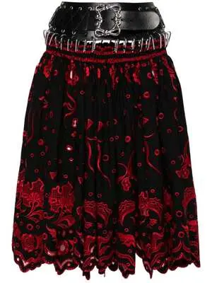 CHOPOVA LOWENA Ida Carabiner Midi Skirt - Black