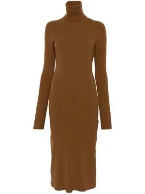 ribbed knit midi sweater dress