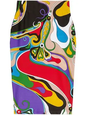 Emilio Pucci Orchidee-print Pencil Skirt - Purple