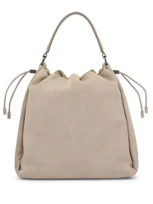 Brunello Cucinelli Monili Drawstring Shoulder Bag - Neutrals