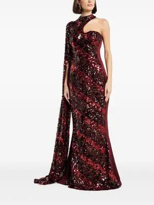 ZEENA ZAKI Sequin-embeished Gown