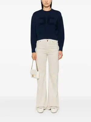 Elisabetta Franchi Logo-embroidered Cropped Sweatshirt