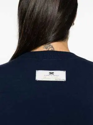 Elisabetta Franchi Logo-embroidered Cropped Sweatshirt