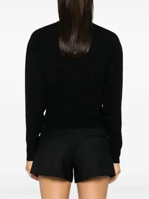 Pinko Love Birds-embroidered Polo Top - Black