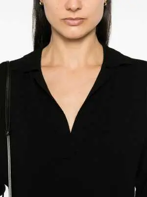 Pinko Love Birds-embroidered Polo Top - Black