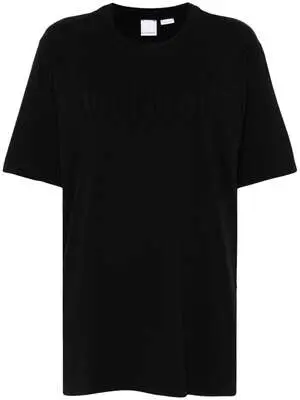 Pinko Logo-embroidered T-shirt - Black