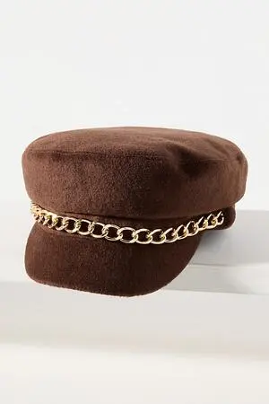 Eugenia Kim Mara Cashmere Newsboy Cap - Chocolate