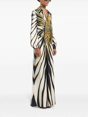 Roberto Cavalli Graphic Print Silk Jumpsuit