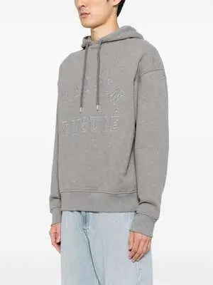 Maison Kitsuné Logo-embroidered Hoodie - Grey