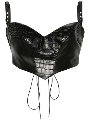 MITILIANE COUTURE Croc-effect Leather Top