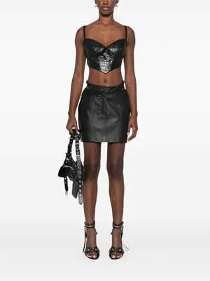 MITILIANE COUTURE Croc-effect Leather Top