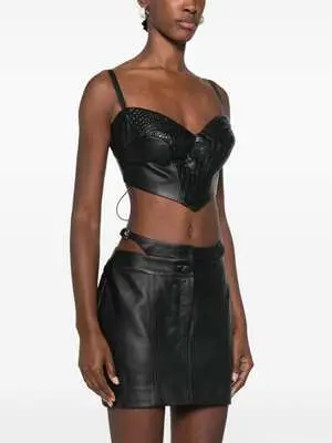 MITILIANE COUTURE Croc-effect Leather Top