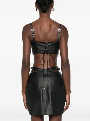 MITILIANE COUTURE Croc-effect Leather Top