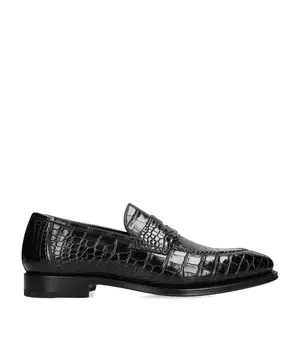Croc Effect Loafers For Men