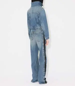 Alaïa Knitted-hood Denim Jacket
