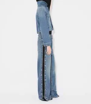 Alaïa Knitted-hood Denim Jacket