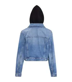 Alaïa Knitted-hood Denim Jacket