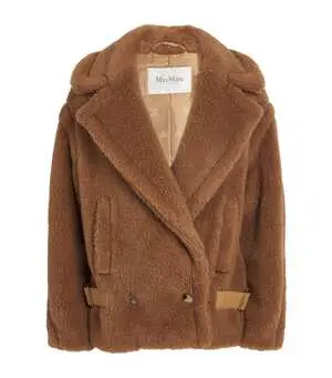 Max Mara Camel-silk Teddy Biker Jacket