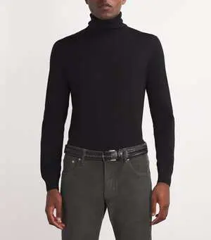 Corneliani Leather Woven Belt