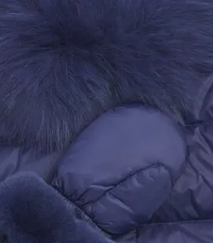YVES SALOMON Fur-trim Down Puffer Jacket With Mittens