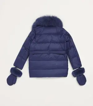 YVES SALOMON Fur-trim Down Puffer Jacket With Mittens